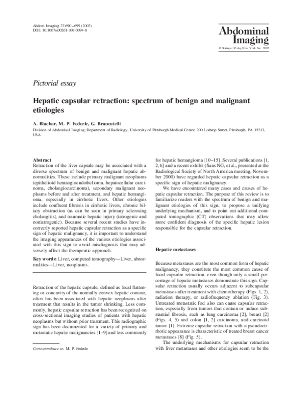 (PDF) Hepatic capsular retraction: spectrum of benign and malignant ...