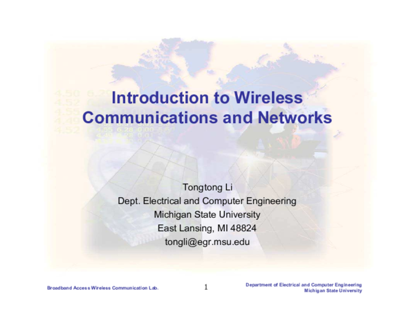 (PDF) Introduction to Wireless Communications and Networks