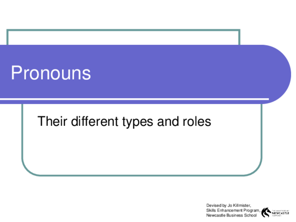 (PDF) Pronouns Their different types and roles