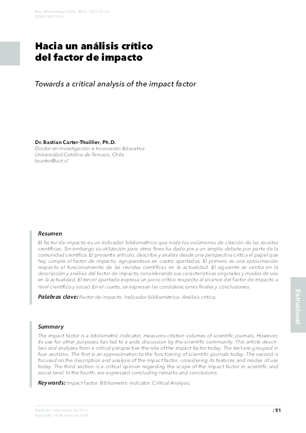 (PDF) Analisis critico del factor de impacto