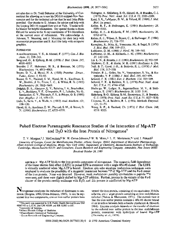 (PDF) Pulsed electron paramagnetic resonance studies of the interaction ...