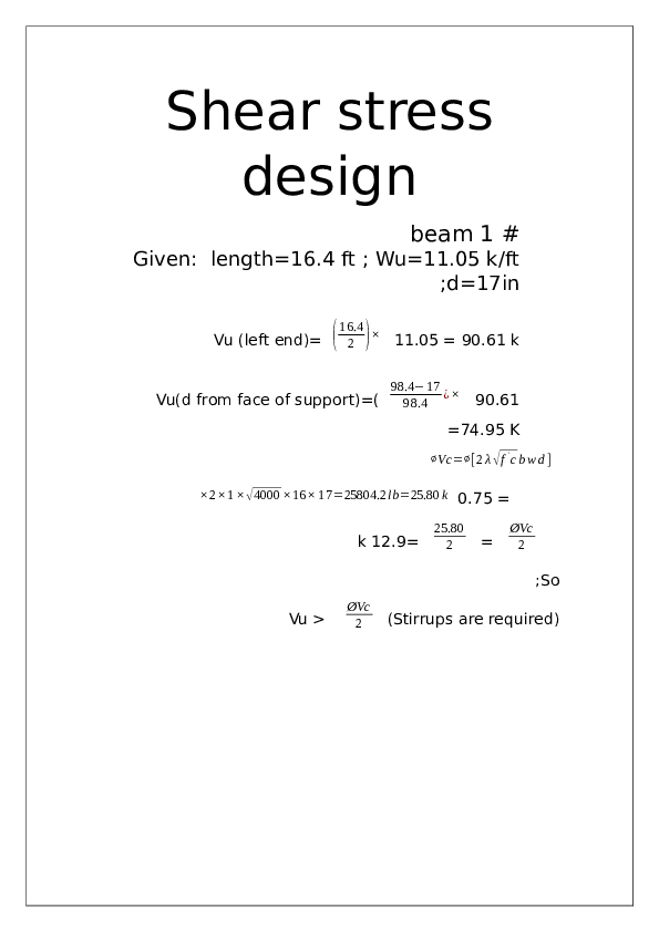 (DOC) Shear stress design