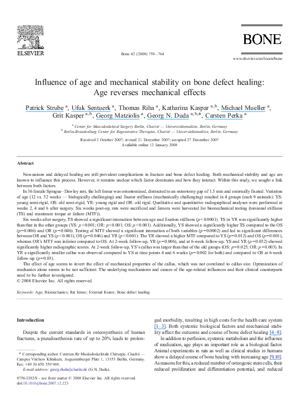 (PDF) Influence of age and mechanical stability on bone defect healing ...
