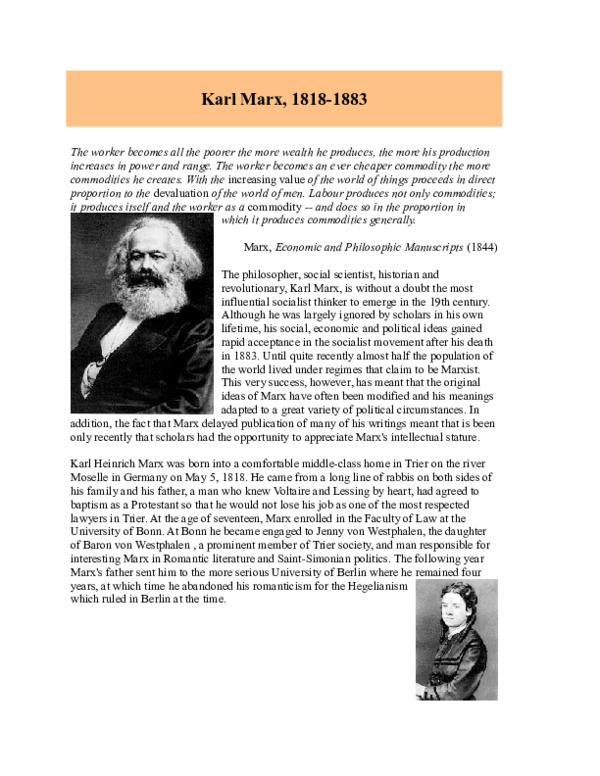 (DOC) Karl Marx