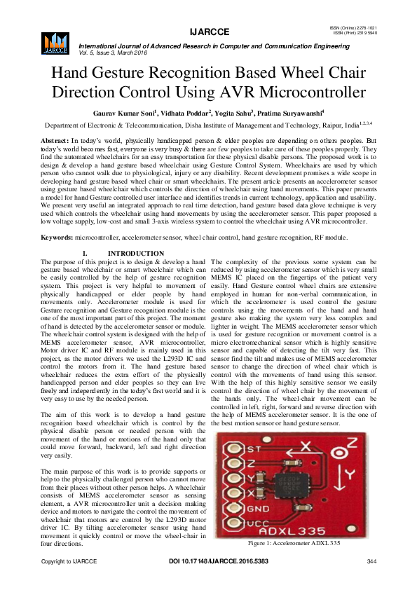 (PDF) Hand Gesture Recognition Based Wheel Chair Direction Control ...