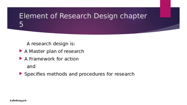 (PPT) Ch5 Elements of Reserach Design