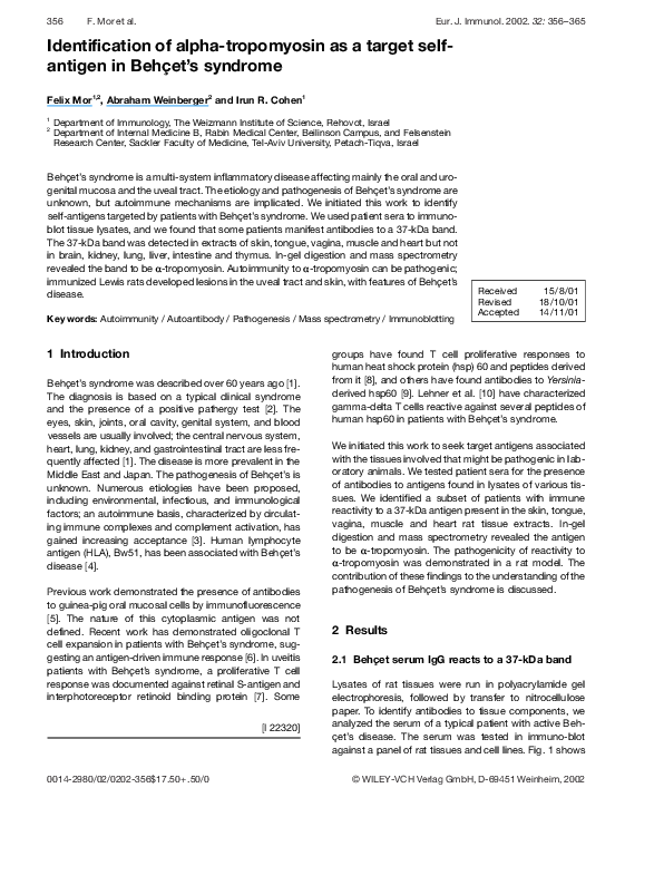 (PDF) Identification of alpha-tropomyosin as a target self-antigen in ...