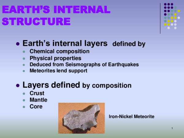 (PDF) EARTH'S INTERNAL STRUCTURE Earth's internal layers defined by ...