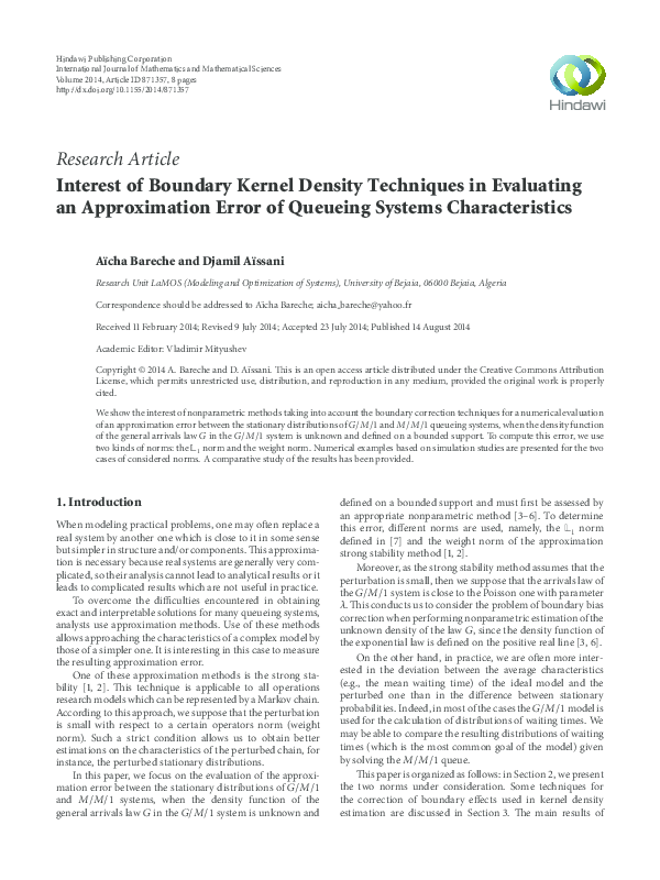 (PDF) Interest of Boundary Kernel Density Techniques in Evaluating an Approximation Error of ...
