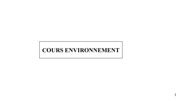(PPT) Cours environnement