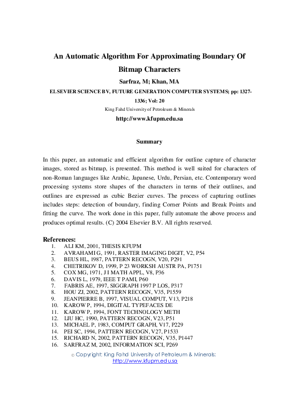 Pdf An Automatic Algorithm For Approximating Boundary Of Bitmap 2387