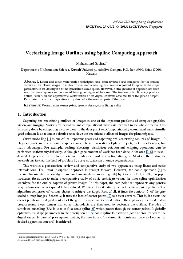 (PDF) Spline-Based Image Outline Vectorization Study