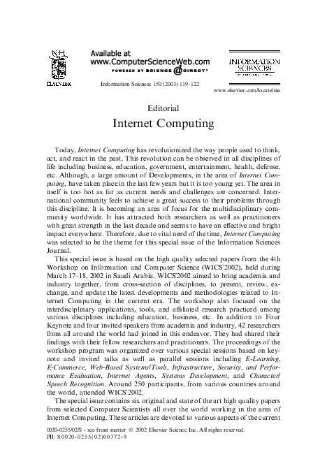 (PDF) Internet Computing