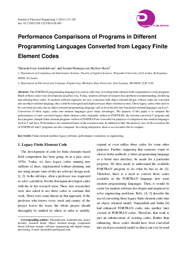 Pdf Performance Comparisons Of Programs In Different Programming Languages Converted From