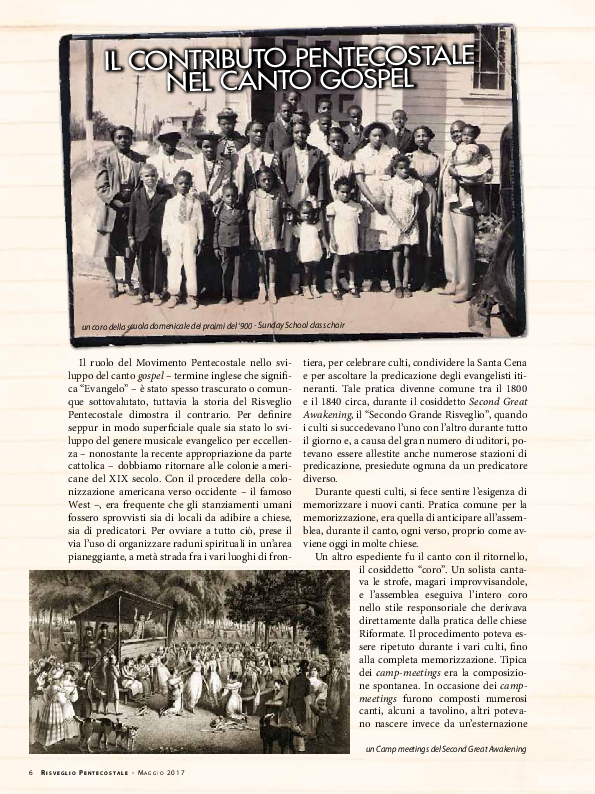 (PDF) RUBEN SPECCHI, "Il contributo pentecostale alla musica gospel ...