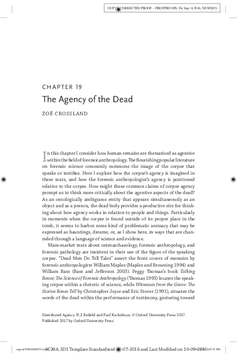 (PDF) The Agency of the Dead
