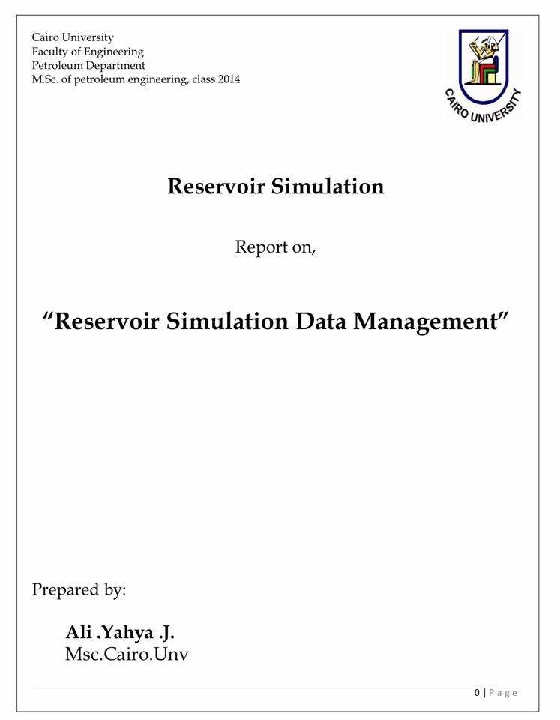 (PDF) Reservoir Simulation Data Management