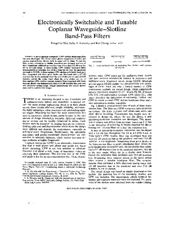 (PDF) Electronically switchable and tunable coplanar waveguide-slotline ...