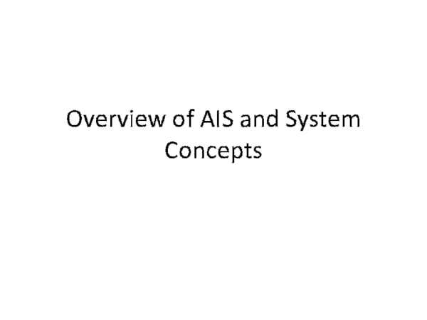 (PDF) Overview of AIS and System Concepts