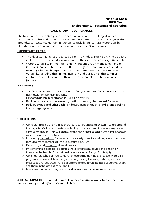 (DOC) Niharika Shah IBDP Year II Environmental System and Societies ...