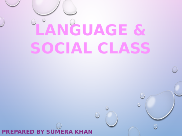 (PPT) LANGUAGE SOCIAL CLASS