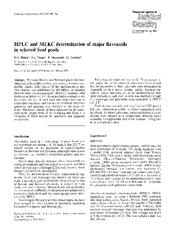 (PDF) HPLC and MEKC determination of major flavonoids in selected food ...