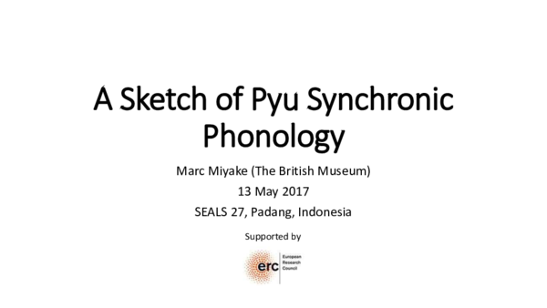 (PDF) A Sketch of Pyu Synchronic Phonology | Marc Miyake - Academia.edu