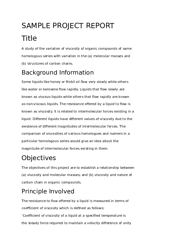 (DOC) SAMPLE PROJECT REPORT Title