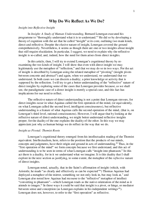 (PDF) Why Do We Reflect As We Do?