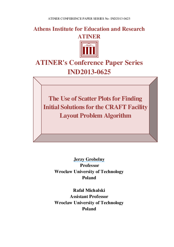 (PDF) The Use of Scatter Plots for Finding Initial Solutions for the CRAFT Facility Layout ...