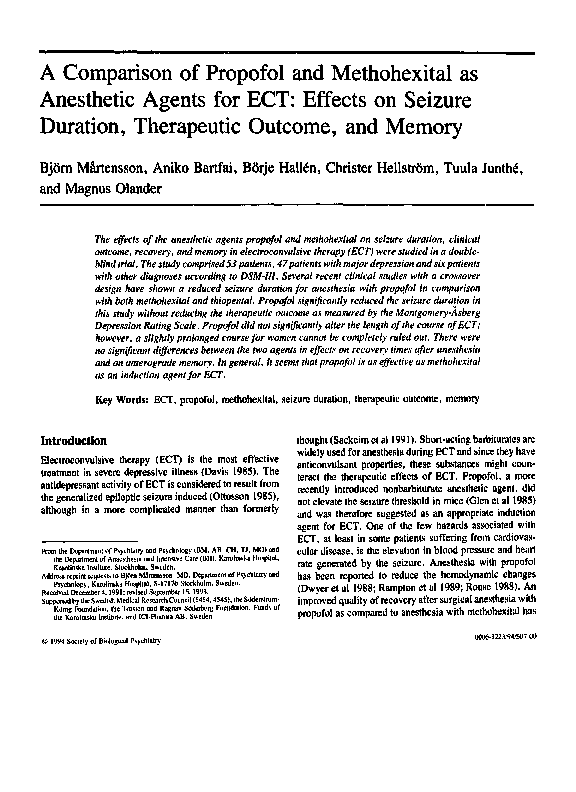 (PDF) A comparison of propofol and methohexital as anesthetic agents ...