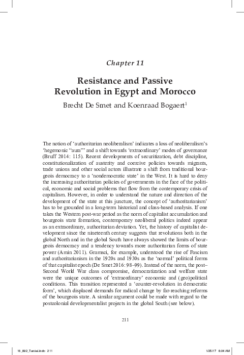 Resistance and Passive Revolution in Egypt and Morocco