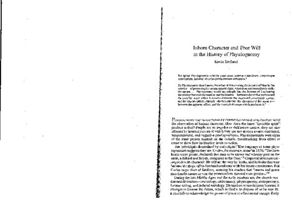 (PDF) “Inborn Character and Free Will in the History of Physiognomy ...