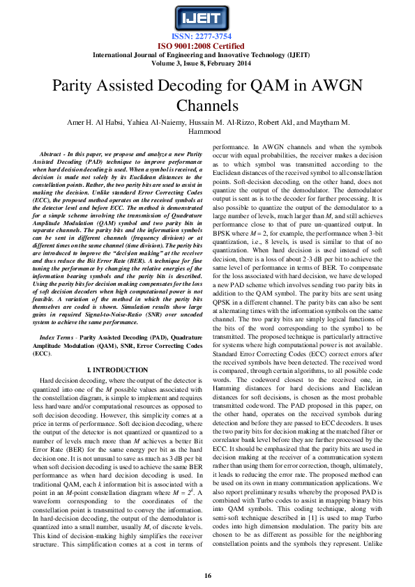 Pdf Spectrally Efficient Modulation And Turbo Coding For Wireless