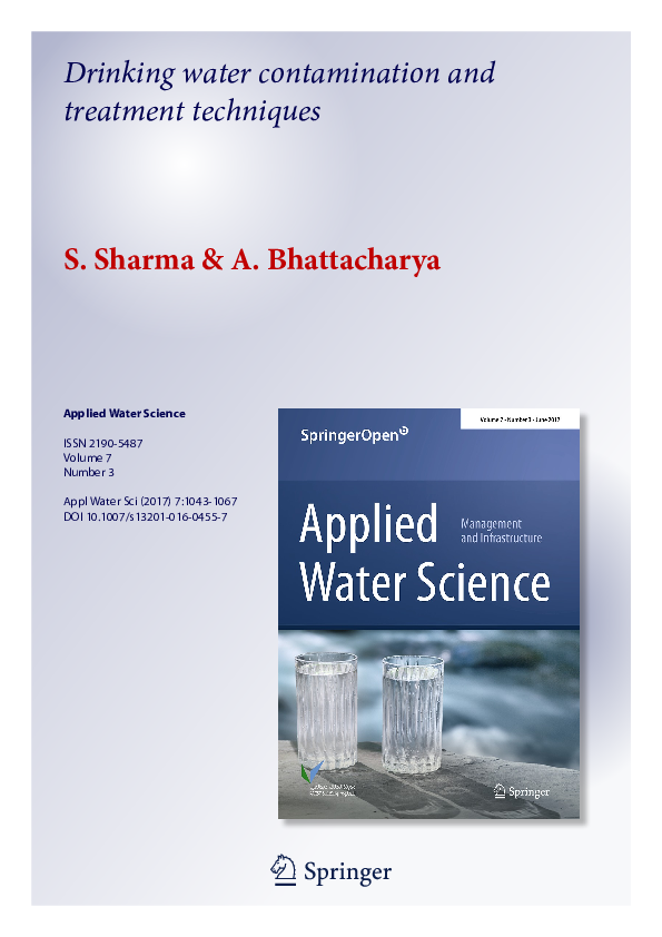 (PDF) Applied Water Science Drinking water contamination and treatment ...