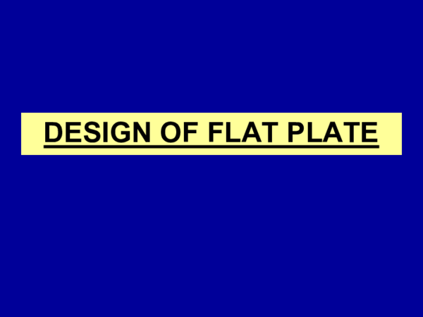 (PDF) DESIGN OF FLAT PLATE