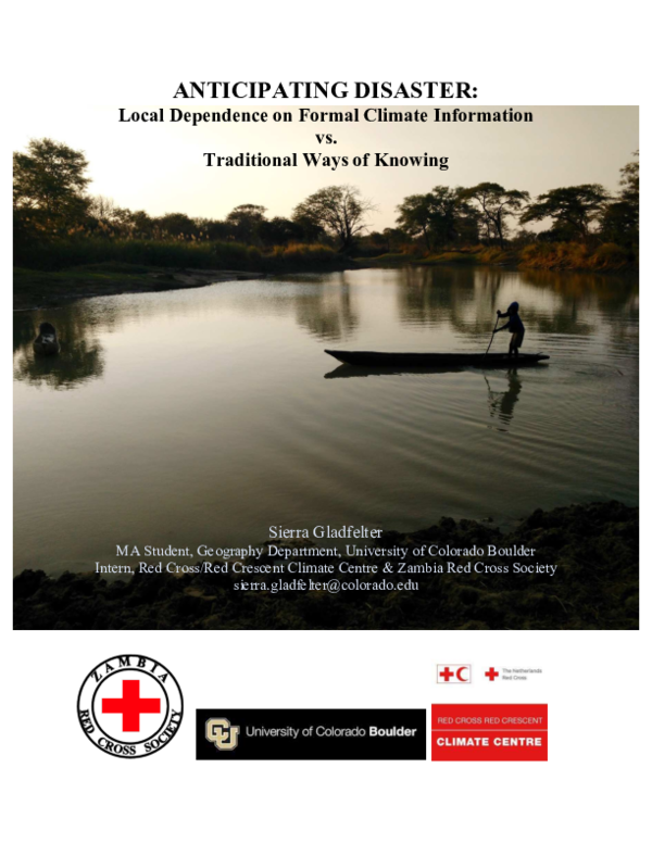 (PDF) ANTICIPATING DISASTER: Local Dependence on Formal Climate ...