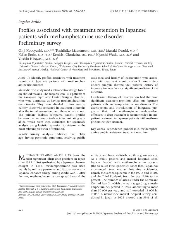 (PDF) Profiles associated with treatment retention in Japanese patients ...