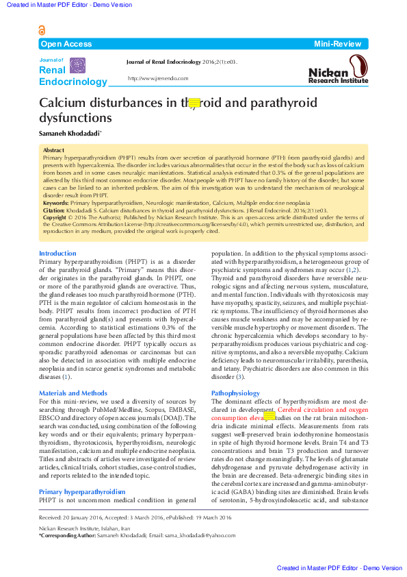 (PDF) Calcium Imbalance in Hyperparathyroidism