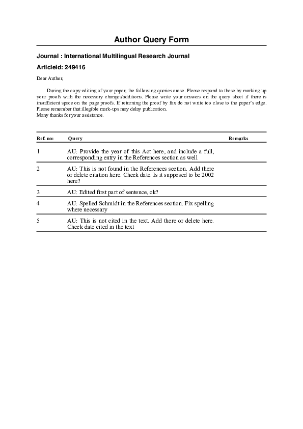 (PDF) Author Query Form