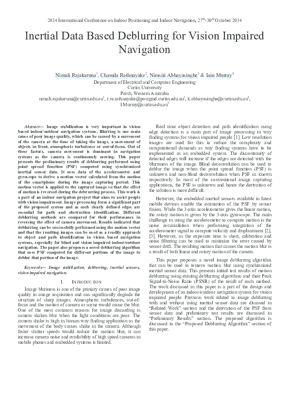 (PDF) Inertial data based deblurring for vision impaired navigation | Iain Murray - Academia.edu