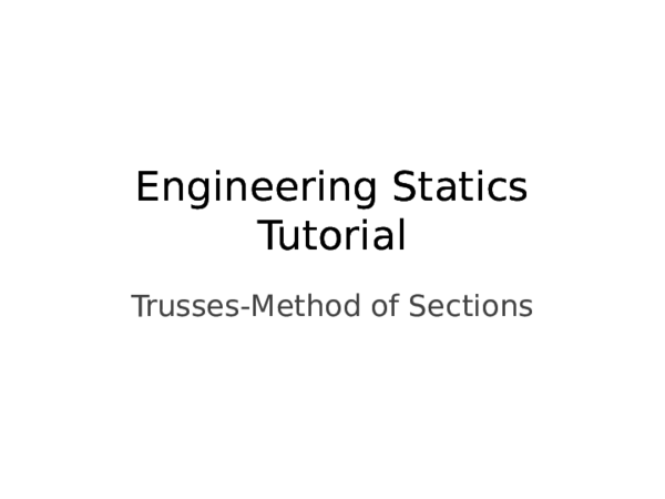 (PPT) Engineering Statics Tutorial Method of sections