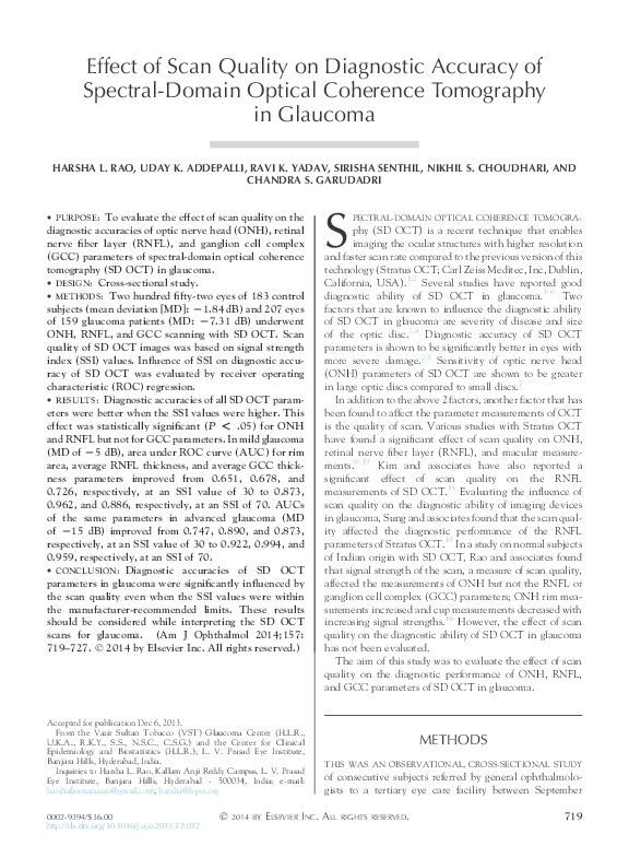 (PDF) Effect of Scan Quality on Diagnostic Accuracy of Spectral-Domain ...