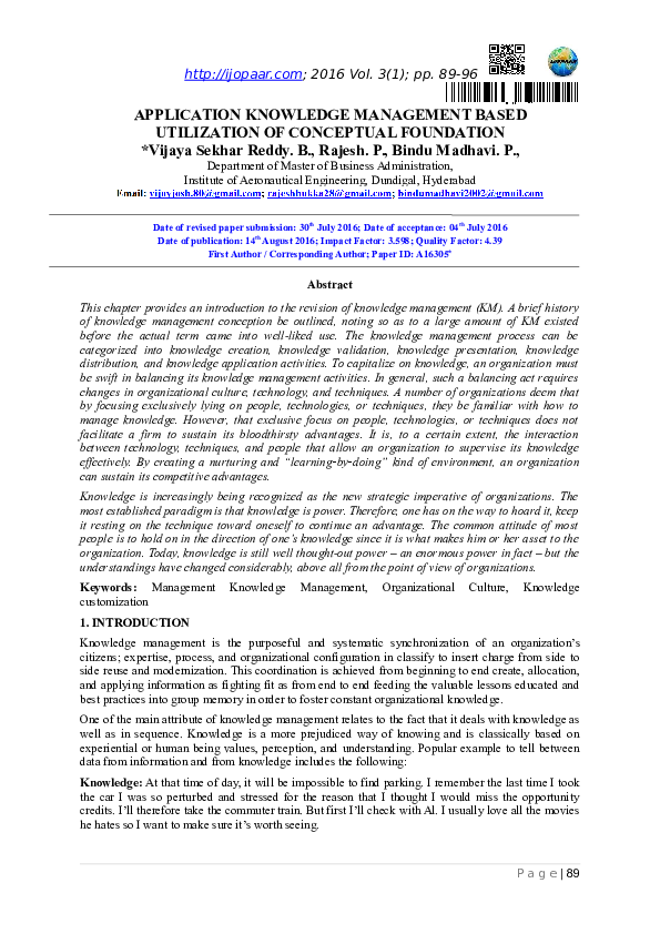 (DOC) APPLICATION KNOWLEDGE MANAGEMENT BASED UTILIZATION OF CONCEPTUAL ...