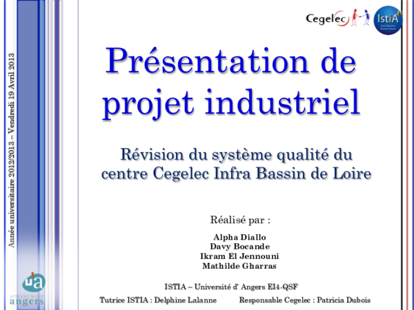 (PDF) Présentation de projet industriel Révision du système qualité du ...