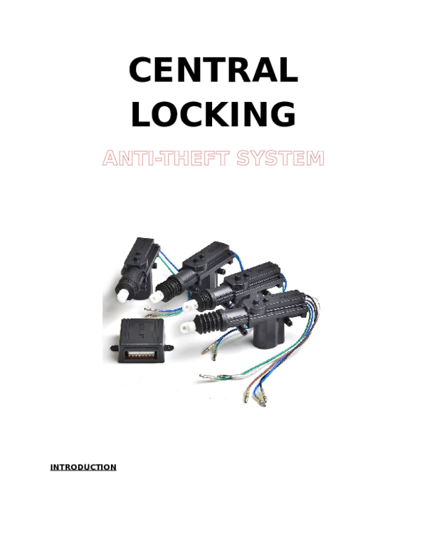 (DOC) Central lockingh