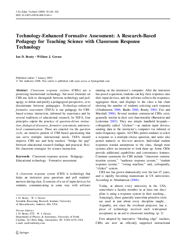 (PDF) Technology-Enhanced Formative Assessment: A Research-Based ...