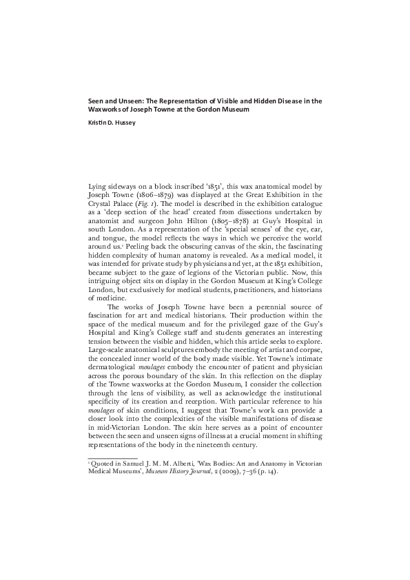 (PDF) Seen and Unseen: The Representation of Visible and Hidden Disease ...