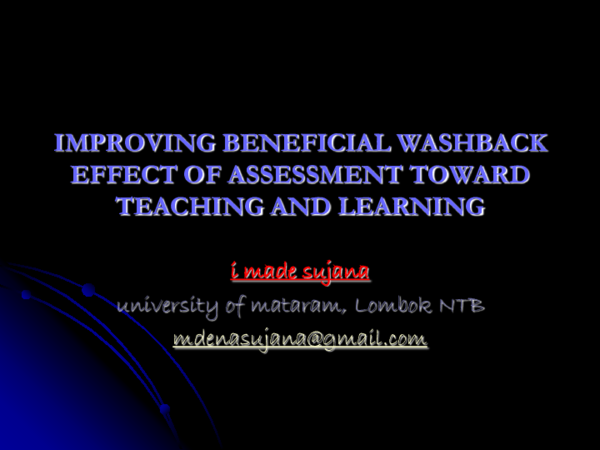 (PDF) IMPROVING BENEFICIAL WASHBACK EFFECT OF ASSESSMENT TOWARD ...
