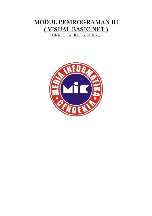 (DOC) MODUL PEMROGRAMAN III ( VISUAL BASIC.NET )